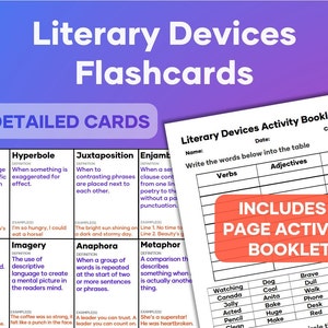 Literary Devices Flashcards Activity Booklet | English Language ...