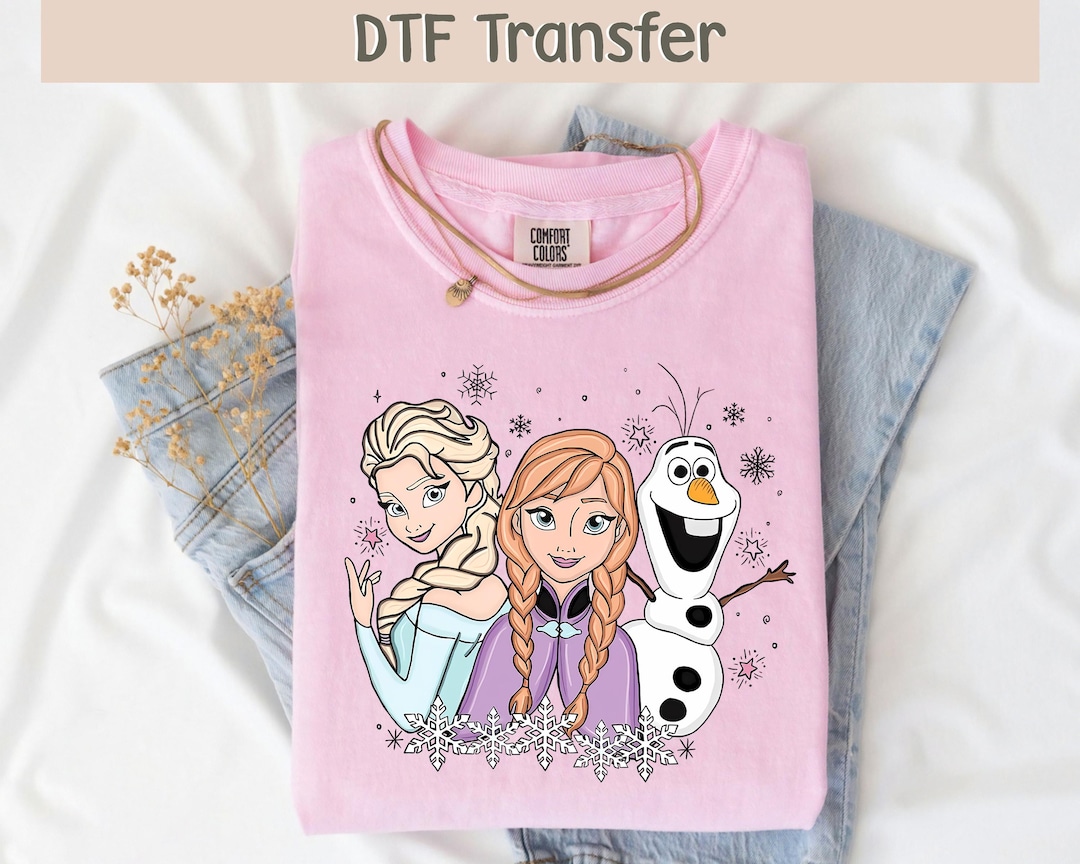 Princess Elsa DTF Transfer, Elsa and Anna Design, Frozen Olaf Dtf ...
