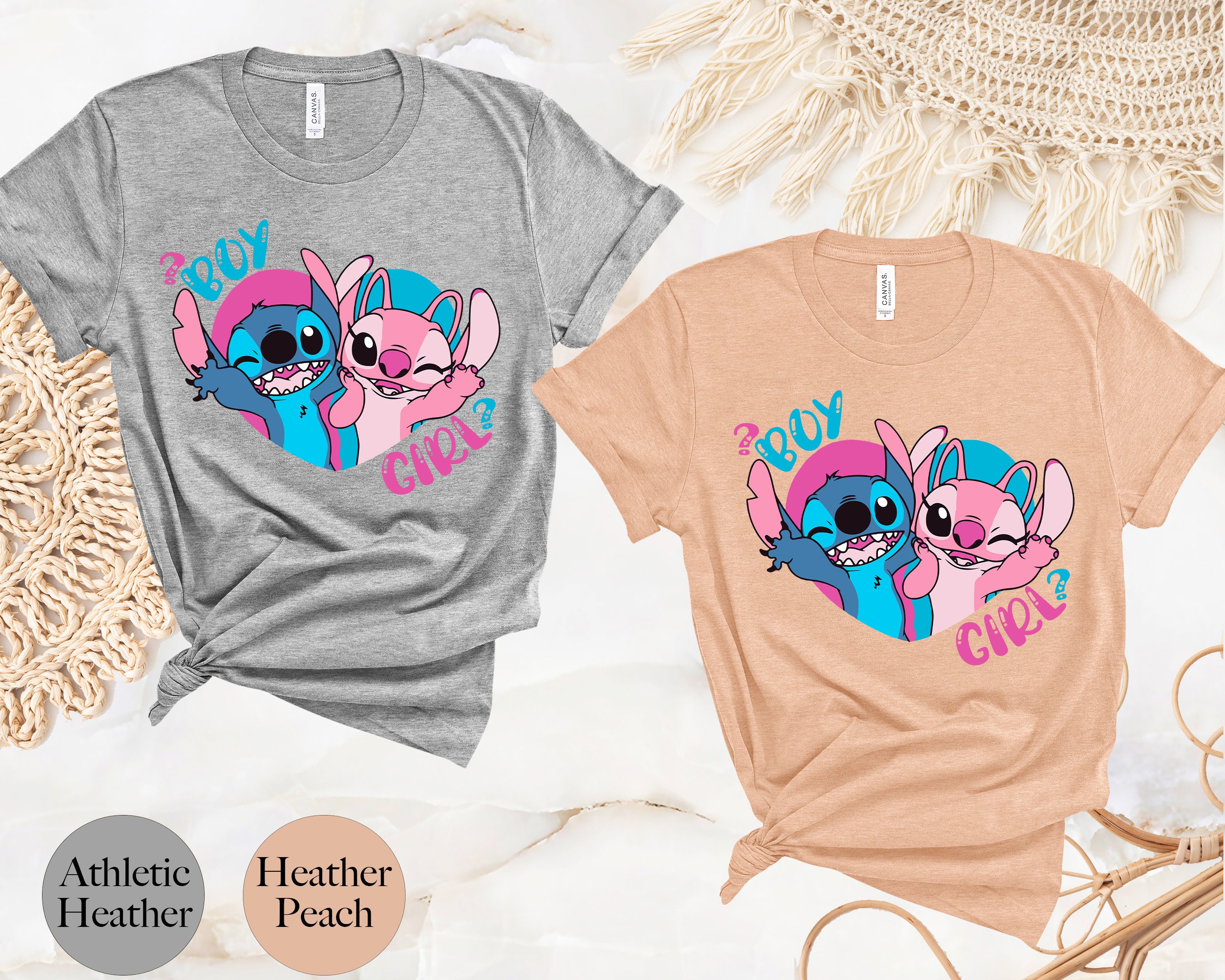 Disney Stitch Angel Gender Reveal Shirt Keeper Of The Gender Etsy