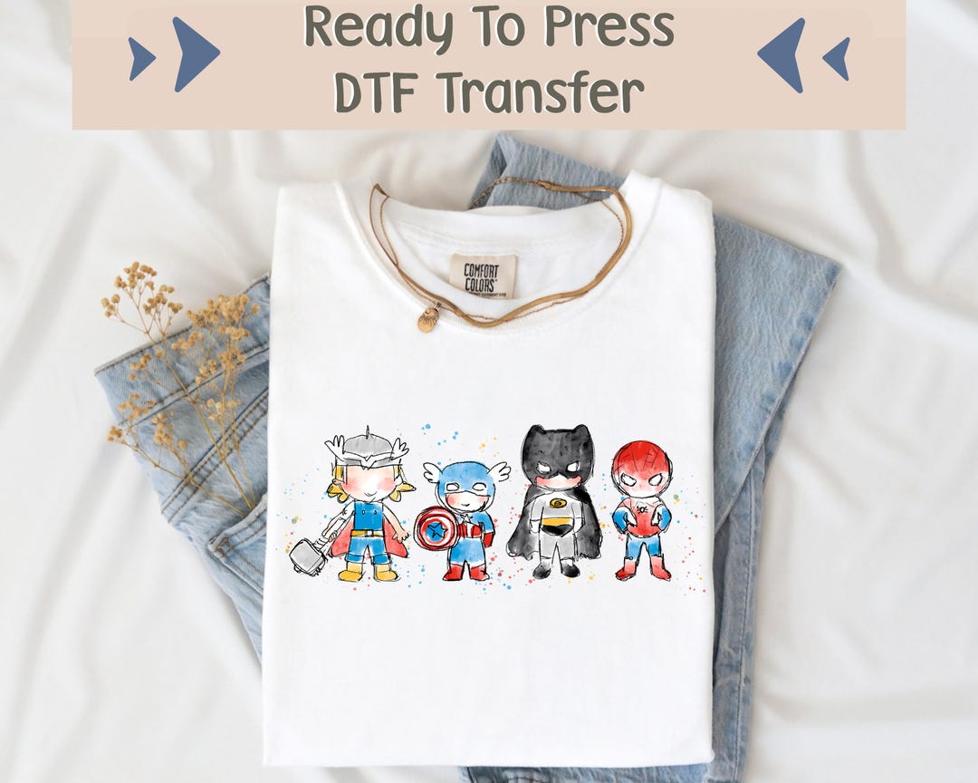 Marvel Dtf, Avengers Dtf, Spiderman DTF Transfer, Spidey DTF, Batman Ready to Press, Disney ...