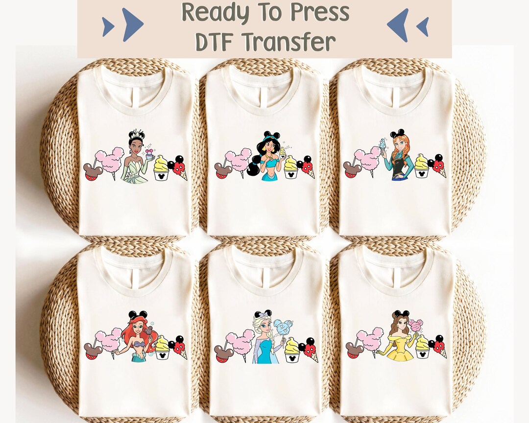 Disney Princess DTF Transfer, Princess DTF, Disney Snacks Ready to ...