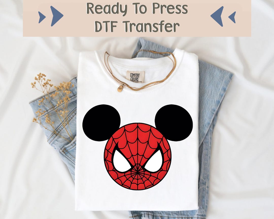 Spiderman DTF Transfer, Spidey DTF, Spidey Mickey Ears Ready to Press ...