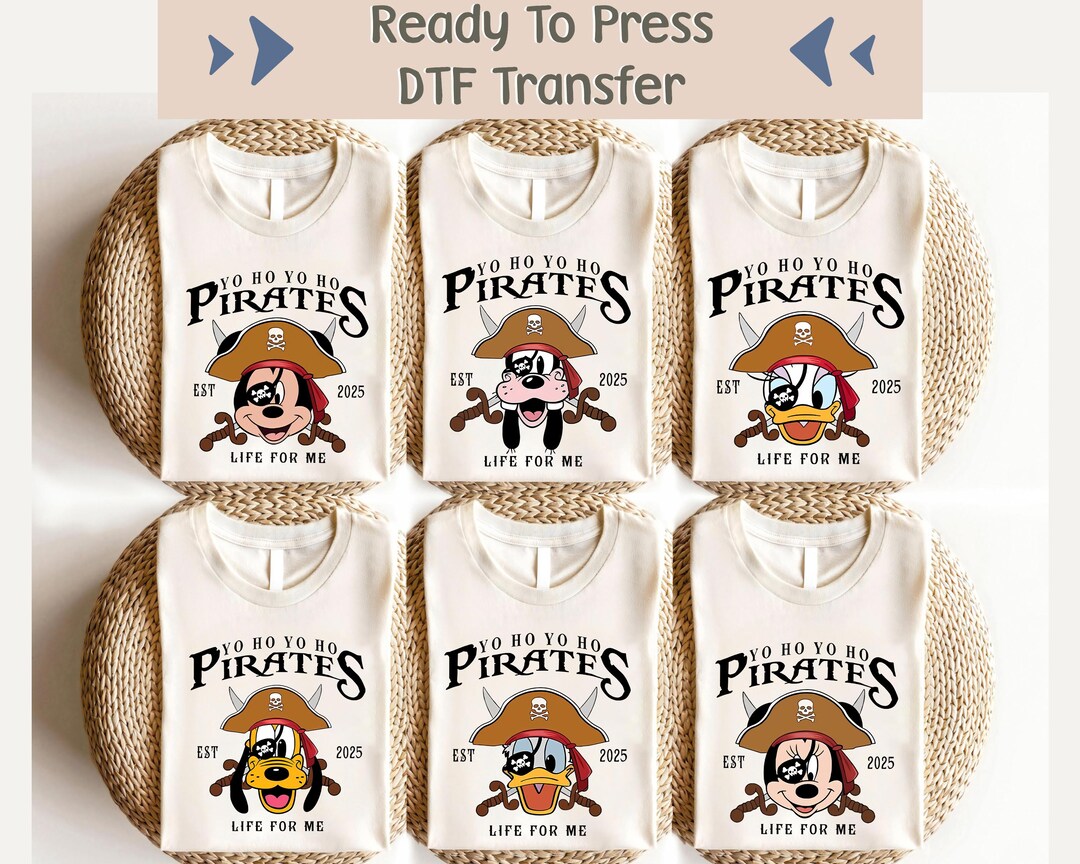 Disney Pirates DTF Transfer, Disneyland DTF, Pirate Mickey Ready to ...