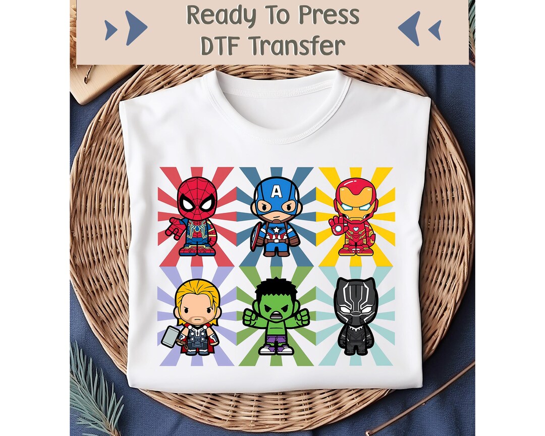 Marvel DTF Transfer, Avengers DTF, Spiderman Ready to Press, Disney ...