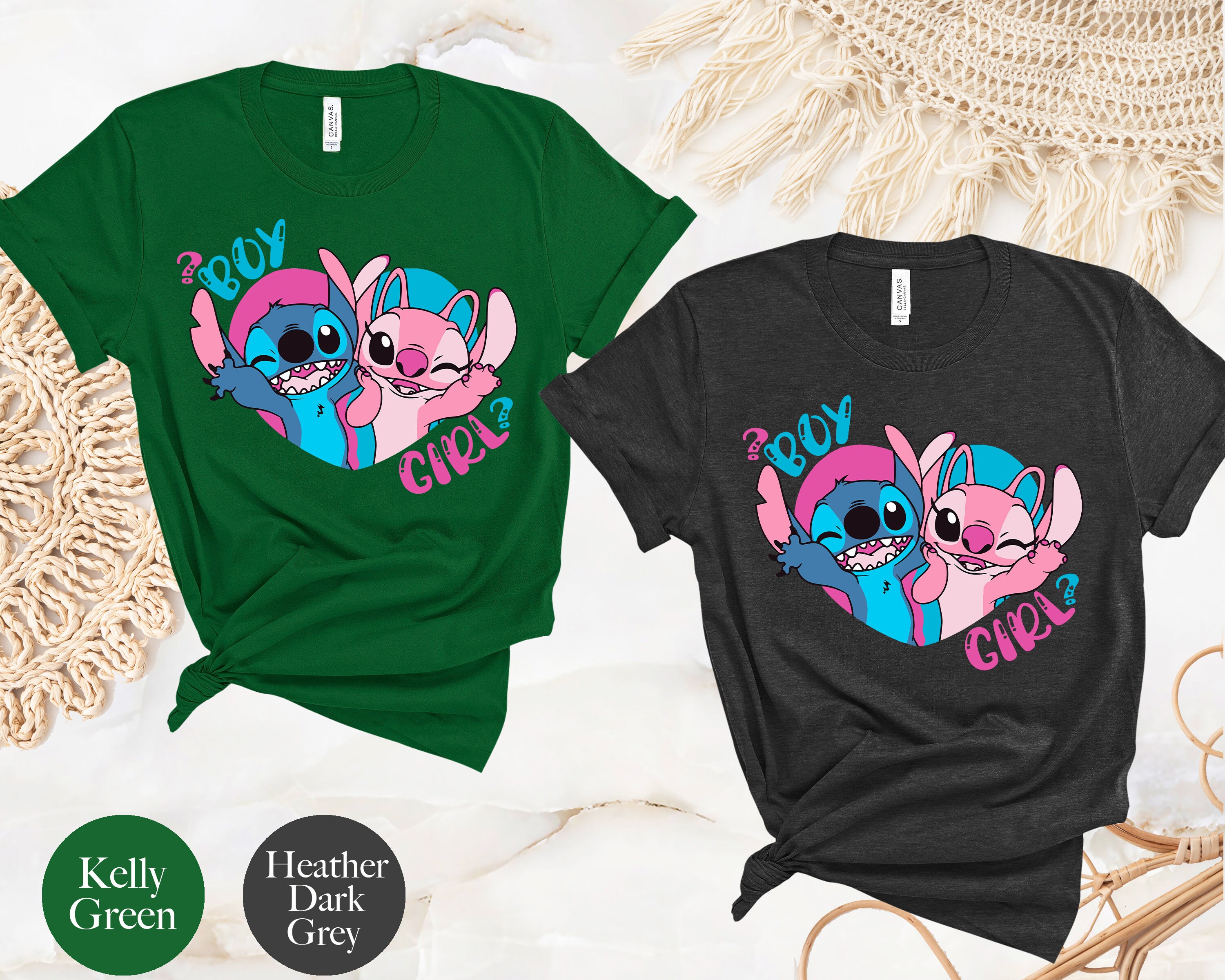 Disney Stitch Angel Gender Reveal Shirt Keeper Of The Gender Etsy