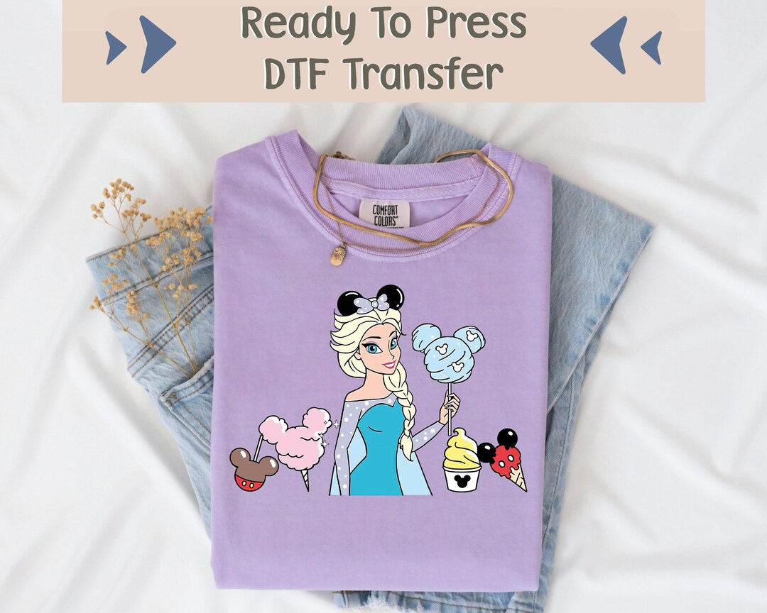 Princess Elsa DTF Transfer, Disney Princess DTF, Disney Frozen Ready to ...