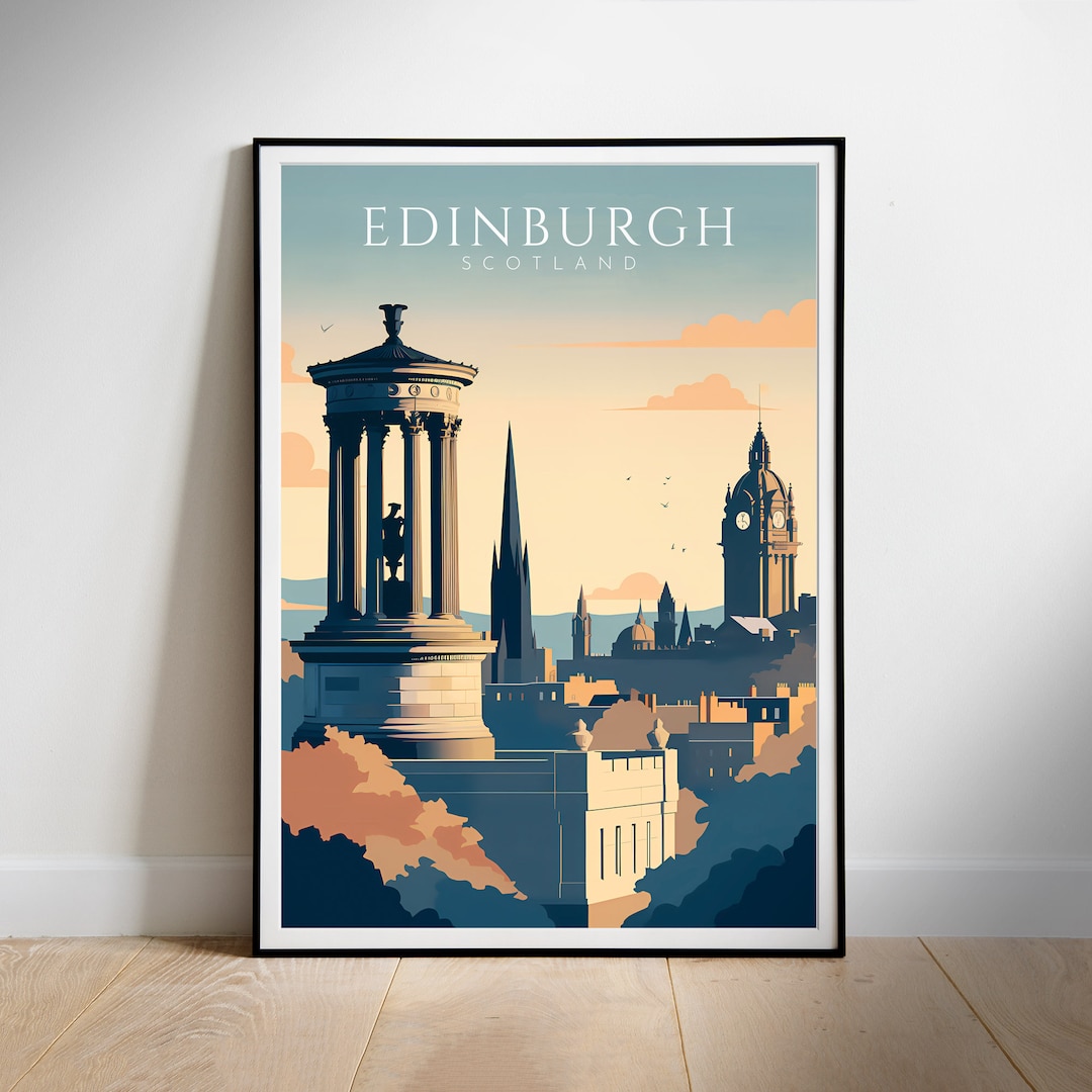 Scotland Travel Poster, Retro Wall Art, Edinburgh, Instant Download ...
