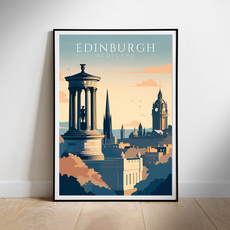 Scotland Travel Poster, Retro Wall Art, Edinburgh, Instant Download ...