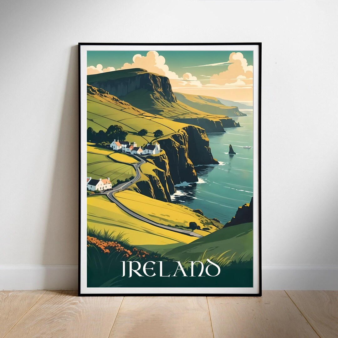 Travel Poster Digital Print, Ireland, Downloadable Wall Art, Instant ...