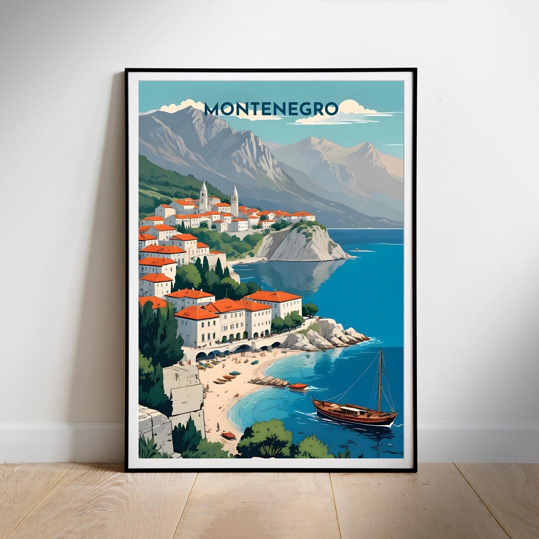Montenegro Travel Poster, Printable Digital Wall Art, Instant Download ...