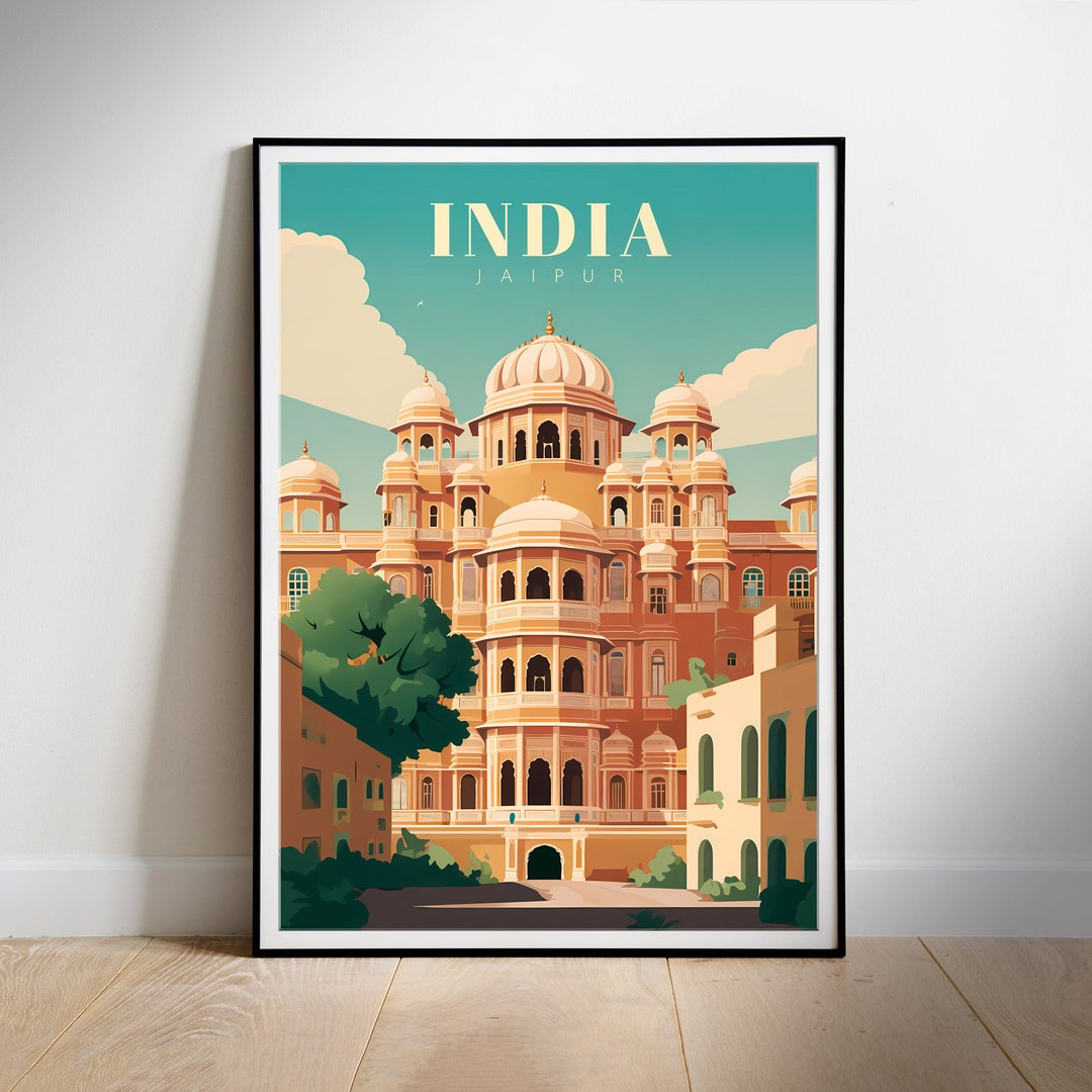 Jaipur, India Travel Poster | Digital Wall Print Art | Instant Download ...