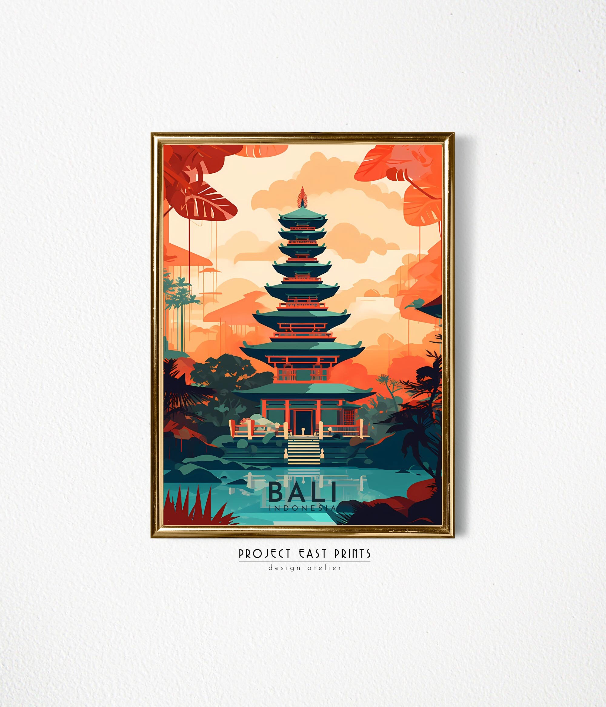 Bali Travel Poster Digital Wall Print Art, Indonesia, Instant Download ...