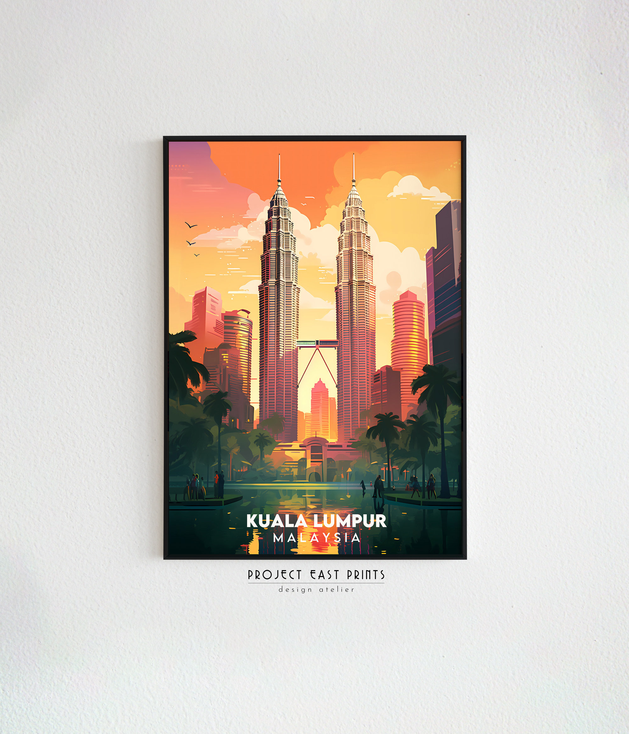 Malaysia Travel Poster Digital Wall Print Art, Kuala Lumpur, Instant ...