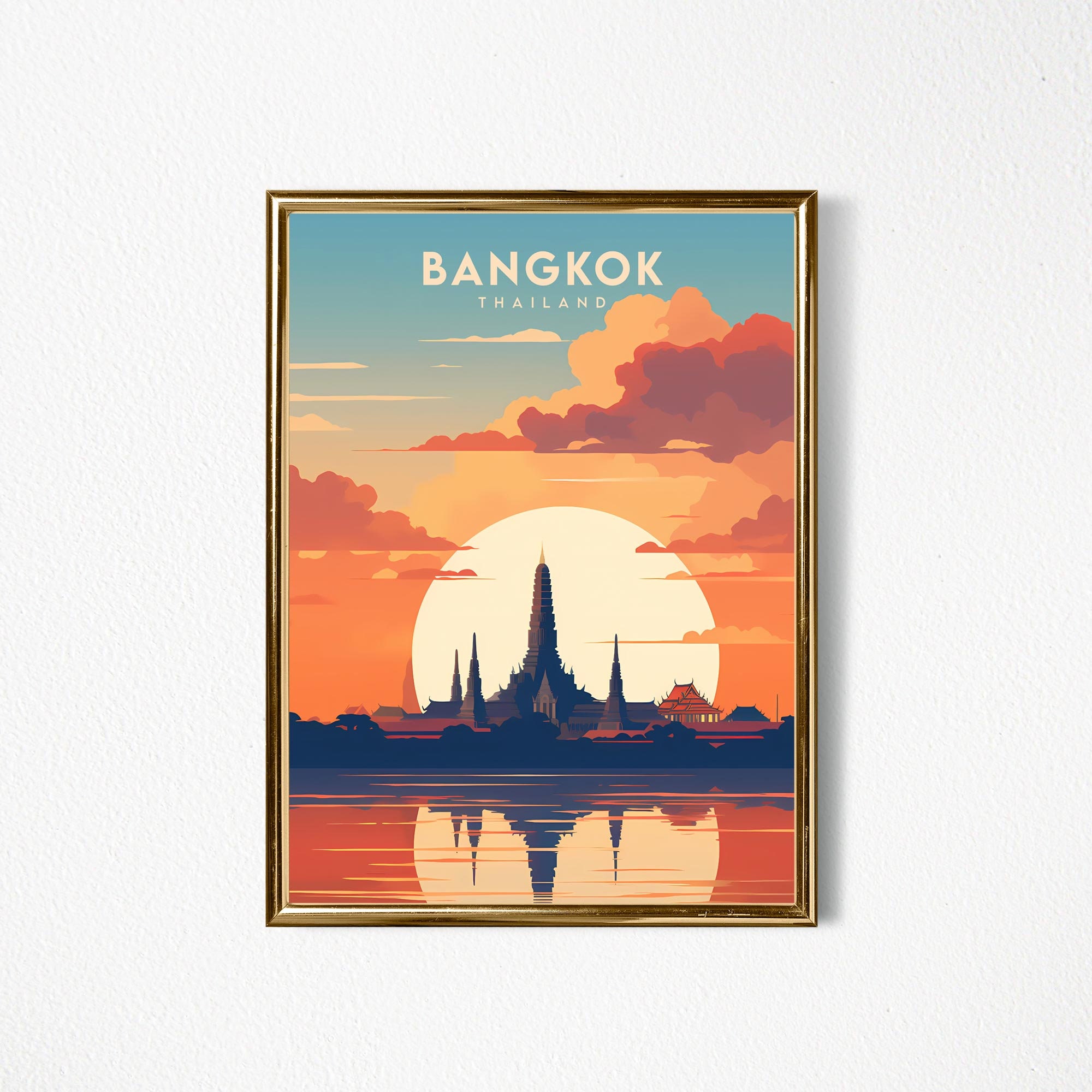 Bangkok Digital Poster, Travel Print, Thailand Wall Decor, New Home ...