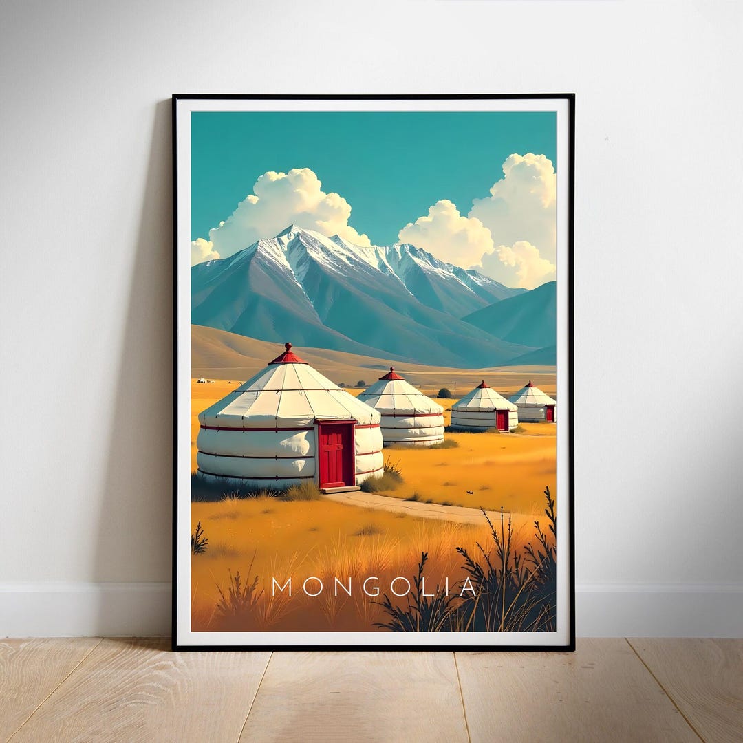 Mongolia Travel Poster Digital Printable Wall Art, Instant Download ...
