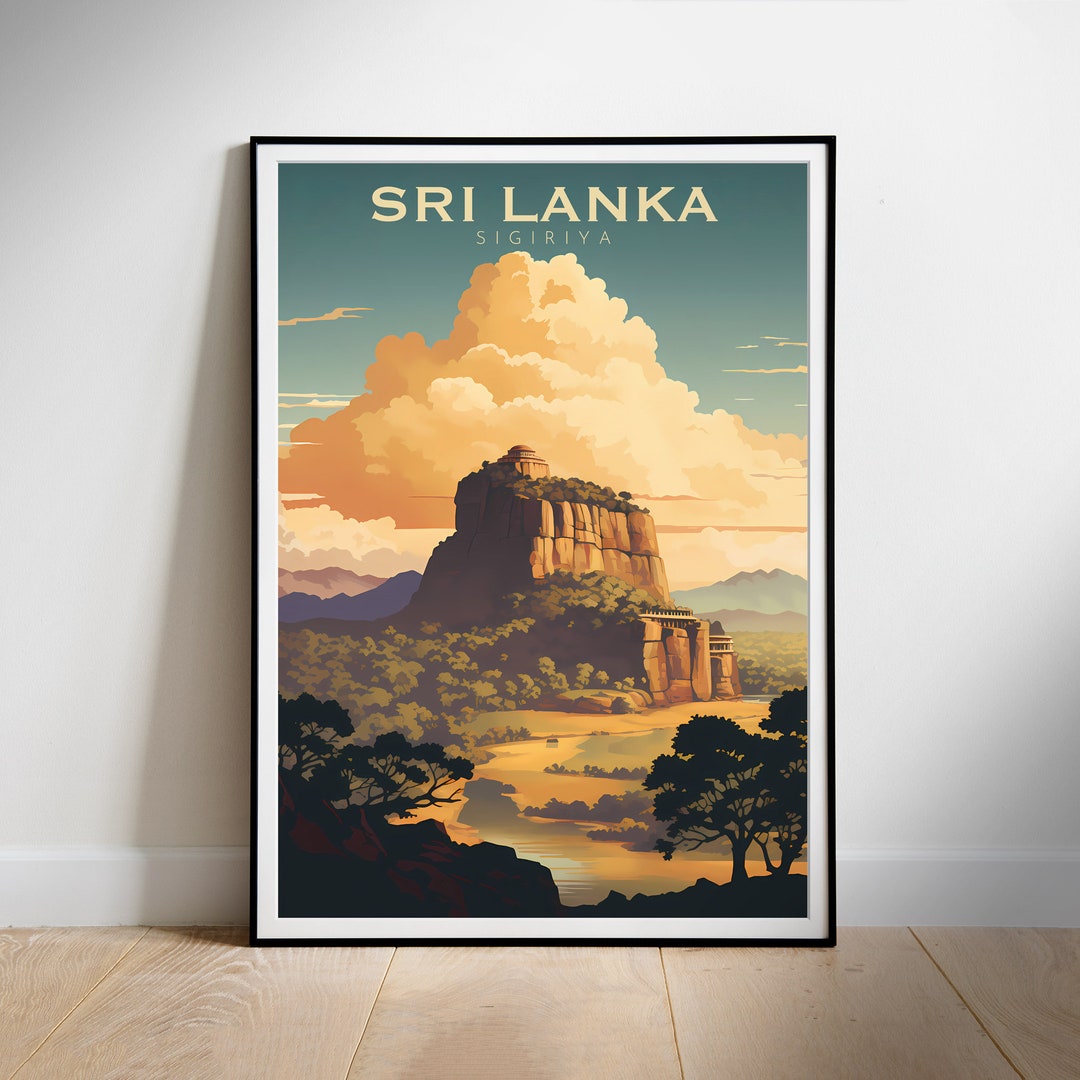 Printable Digital Wall Art, Sri Lanka, Retro Travel Poster, Instant ...