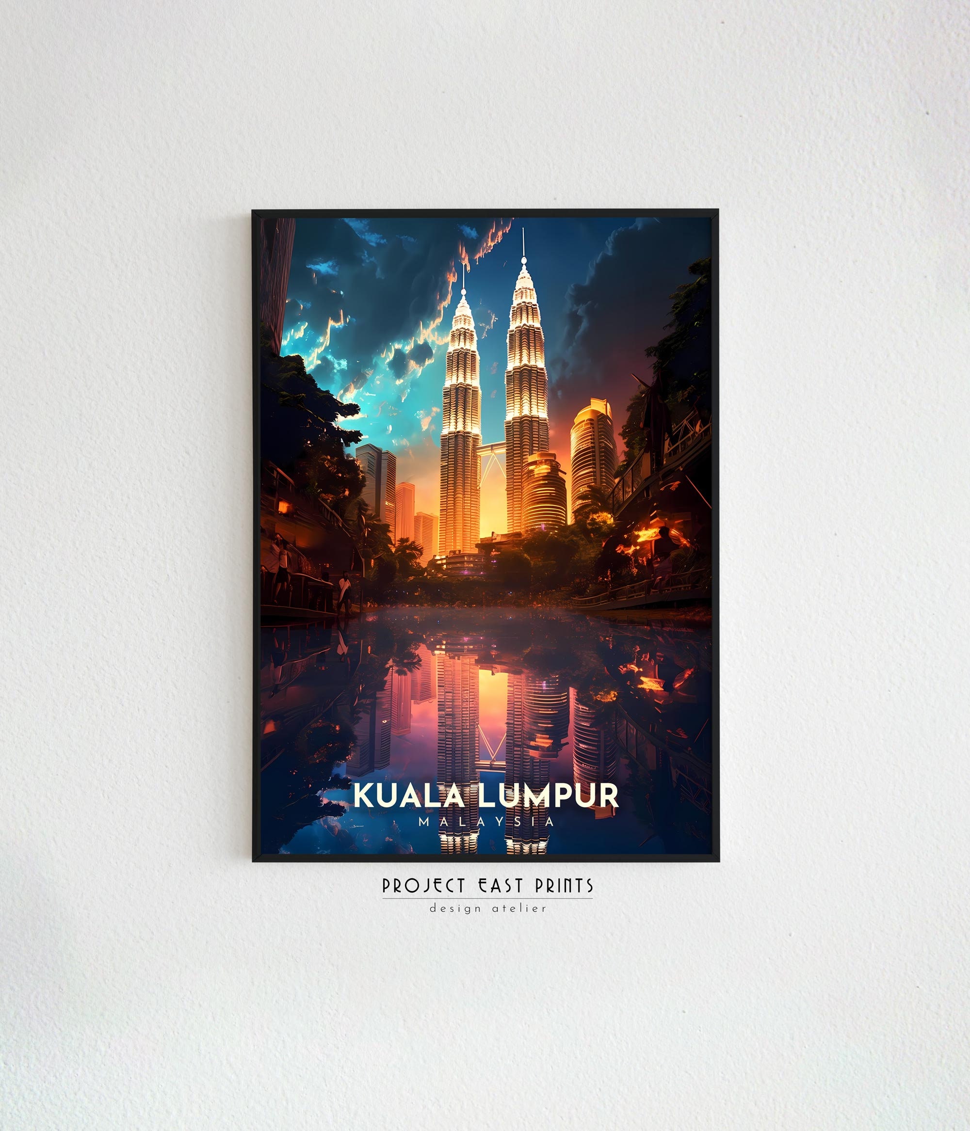 Malaysia Travel Poster Digital Wall Print Art of Kuala Lumpur, Instant ...