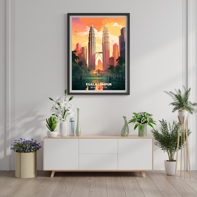 Malaysia Travel Poster Digital Wall Print Art Kuala Lumpur - Etsy