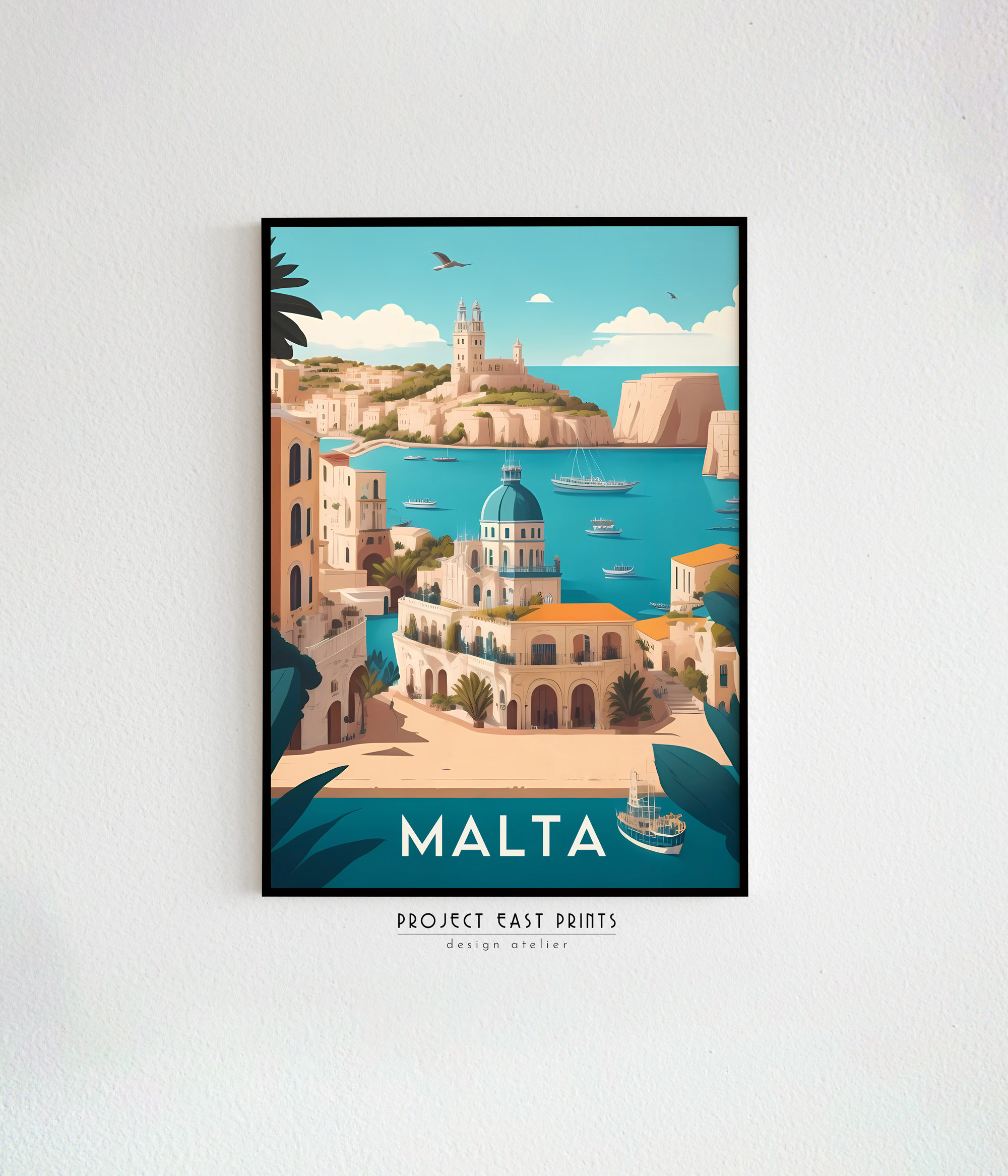 Malta Retro Travel Poster Digital Print Wall Art, Instant Download - Etsy