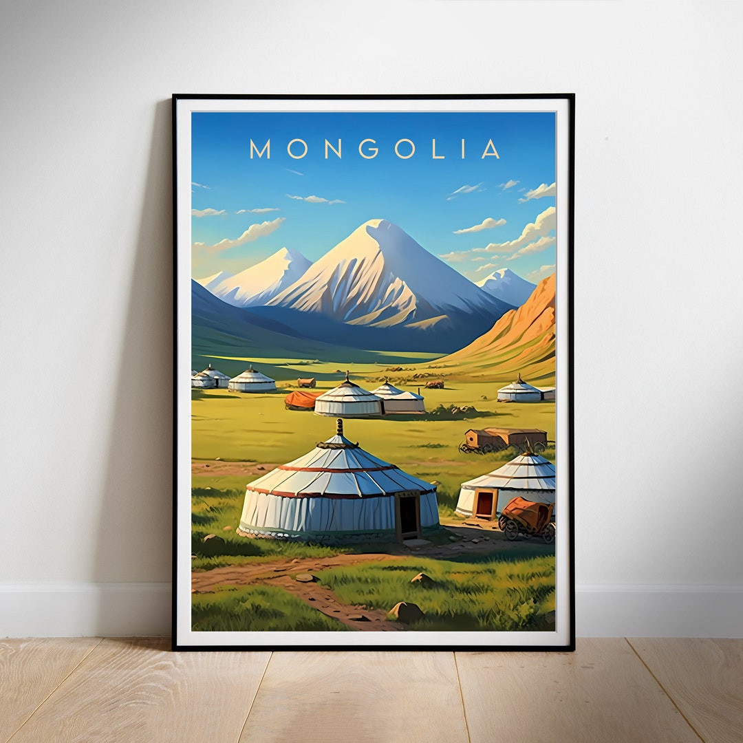 Mongolia Travel Print, Digital Wall Travelling Poster Art, Instant ...