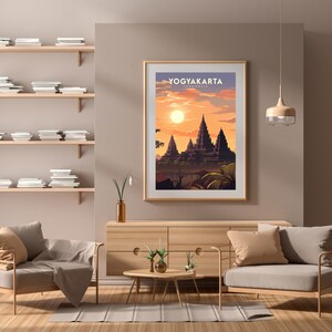 Indonesia Travel Digital Poster, Yogyakarta Print, Minimalist Wall ...