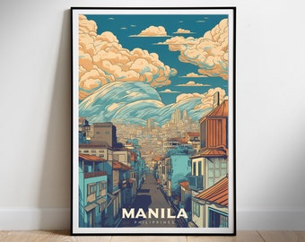 Manila Travel Poster Philippines Vintage Filipino Wall Art South East ...