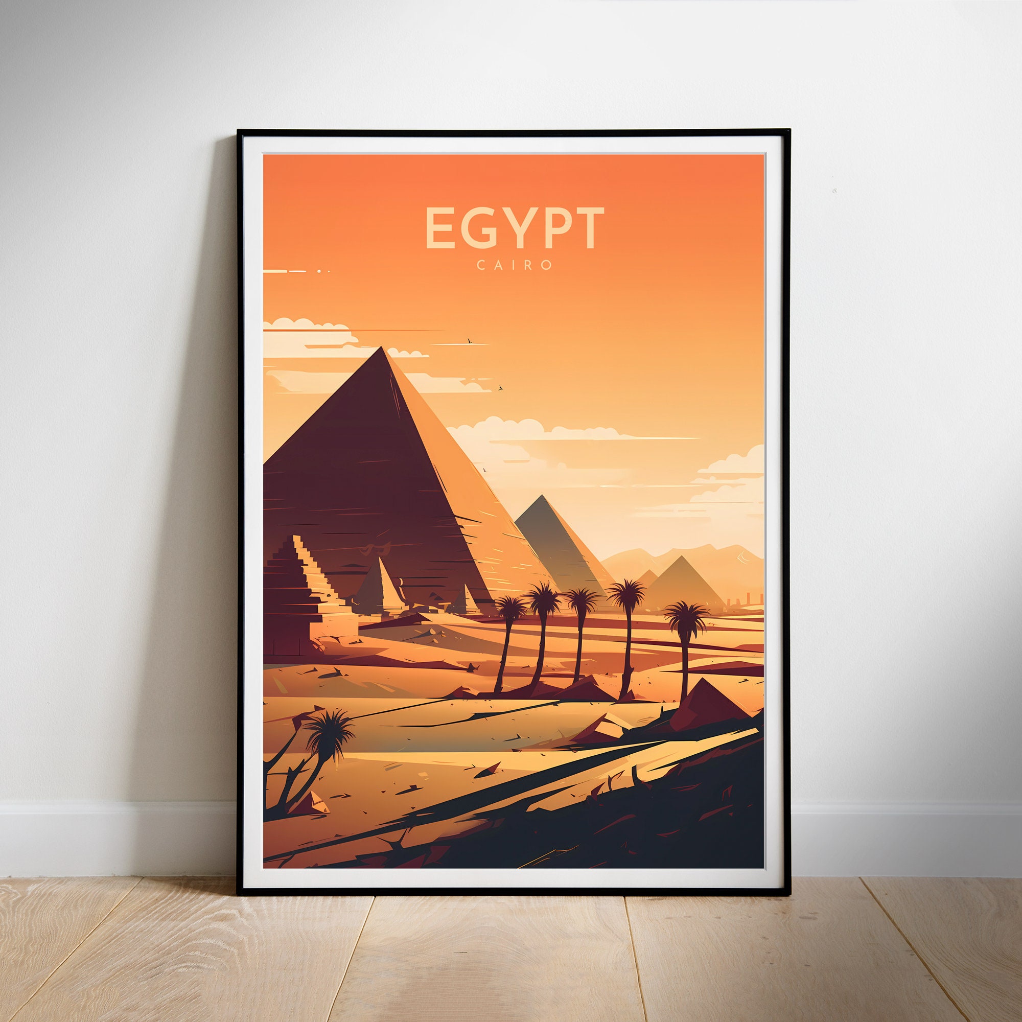 Egypt Travel Poster Digital Wall Print Art, Cairo, Instant Download - Etsy