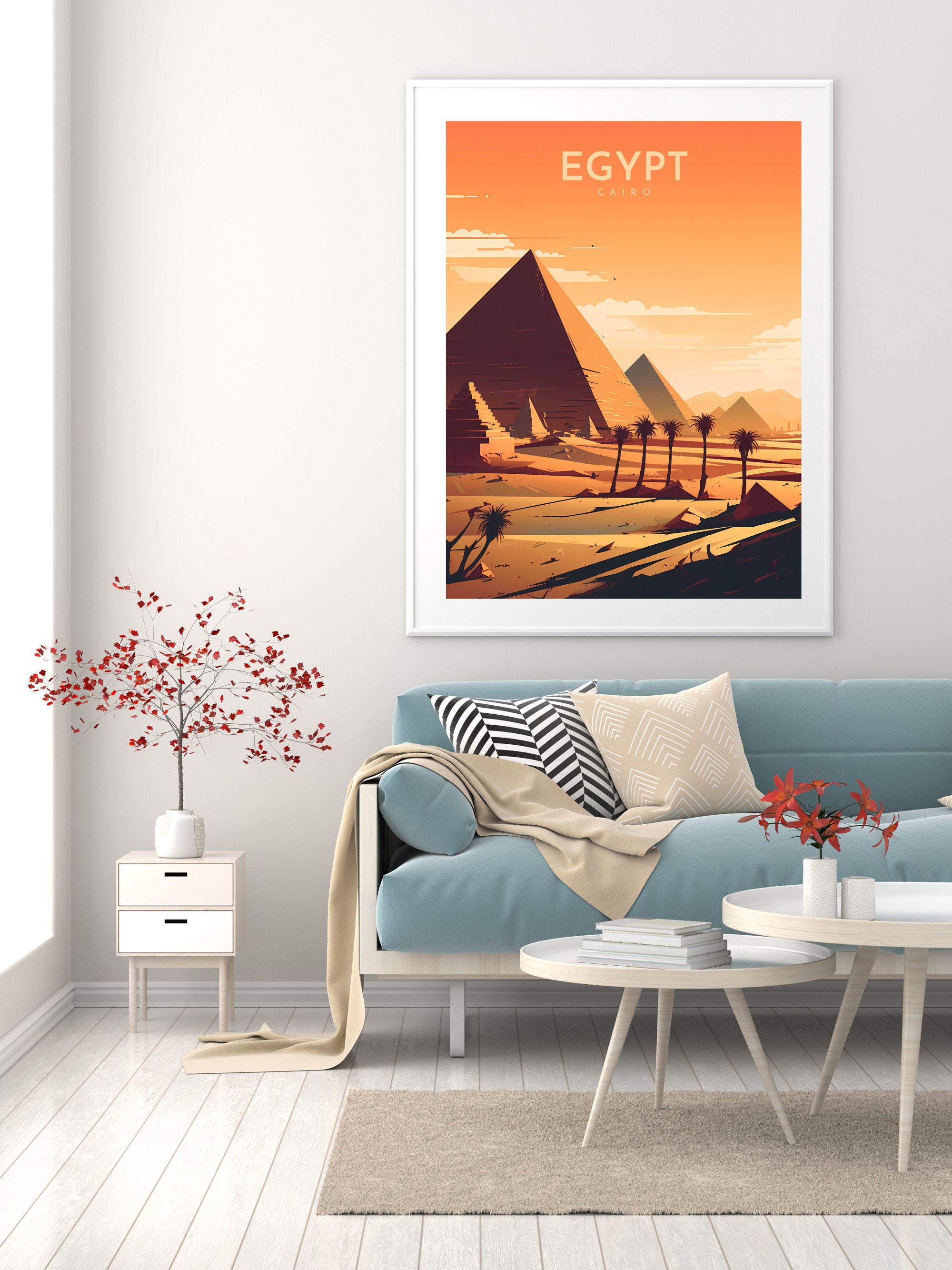 Egypt Travel Poster Digital Wall Print Art, Cairo, Instant Download - Etsy