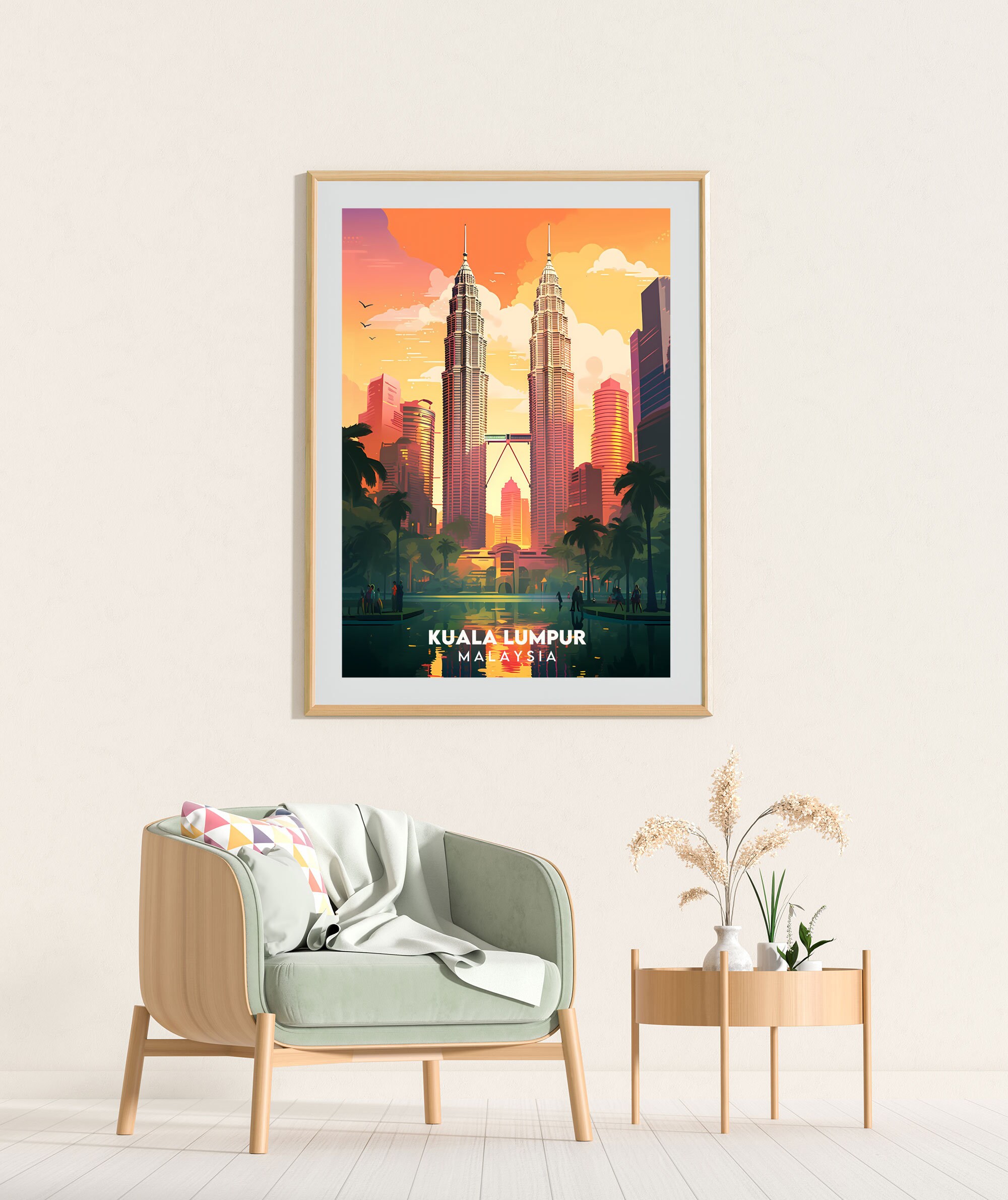 Malaysia Travel Poster Digital Wall Print Art, Kuala Lumpur, Instant ...