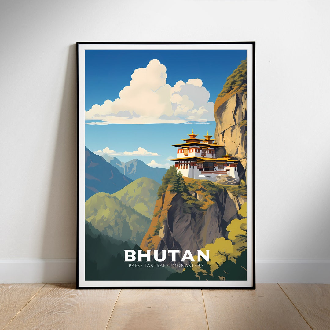 Bhutan Travel Poster Wall Art, Digital Travelling Print, Instant ...