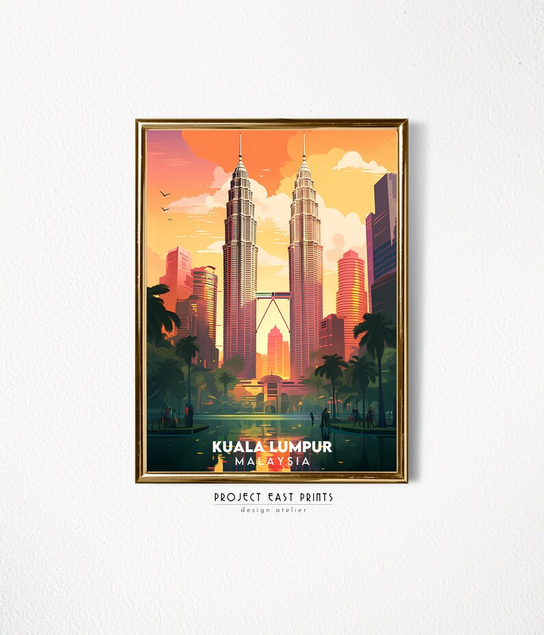 Malaysia Travel Poster Digital Wall Print Art Kuala Lumpur - Etsy