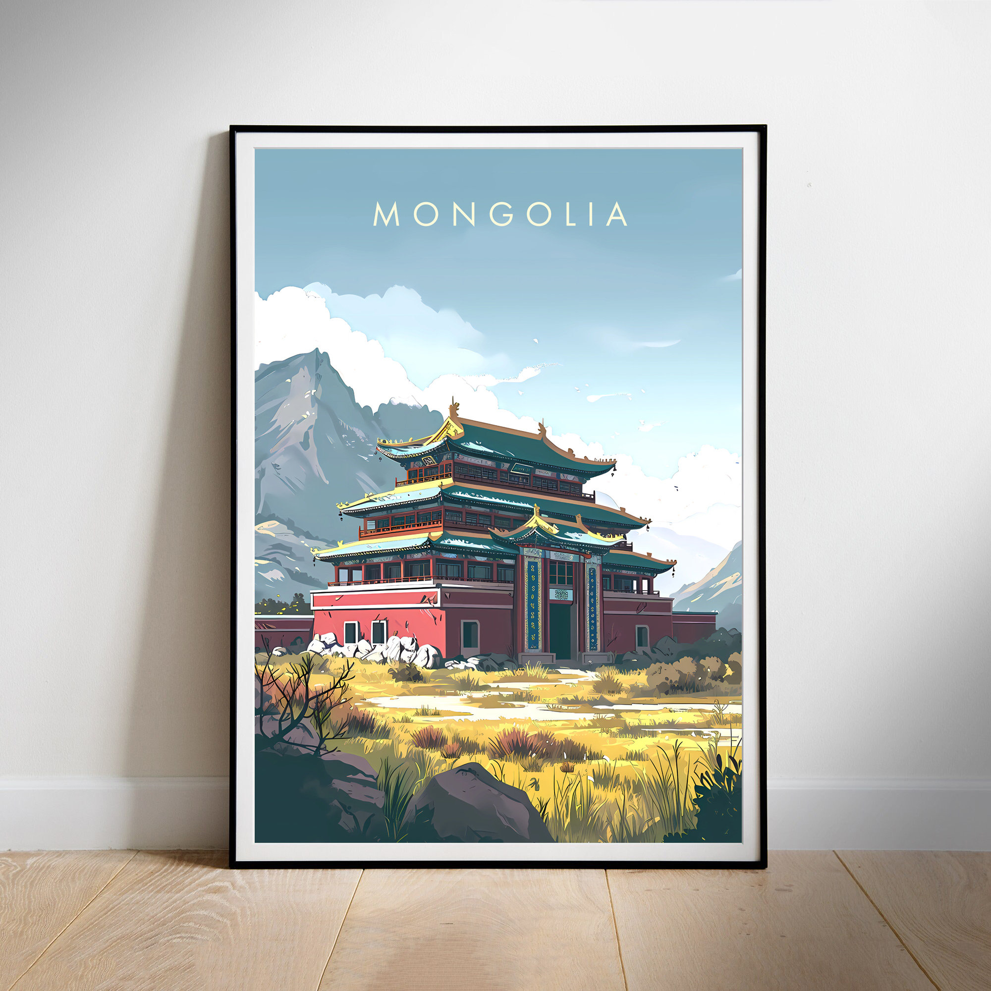 Mongolia Travel Poster Digital Printable Wall Art, Instant Download ...