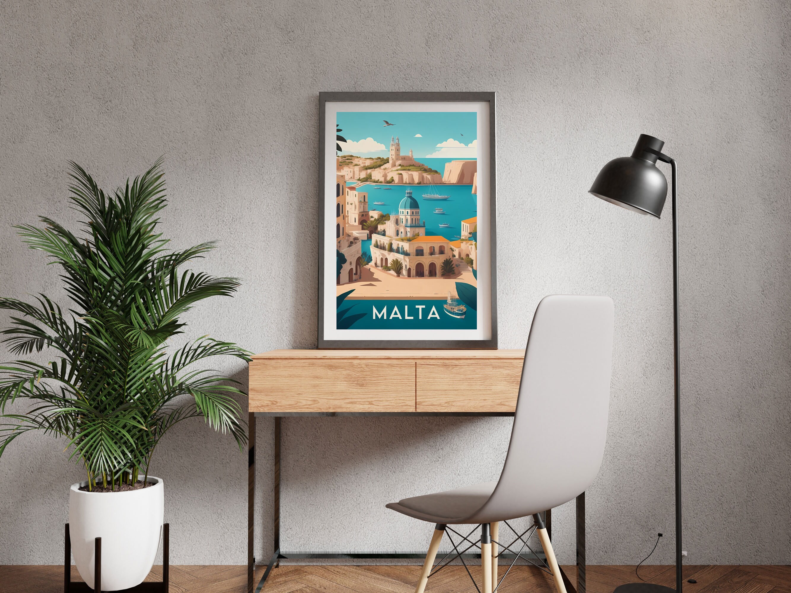 Malta Retro Travel Poster Digital Print Wall Art, Instant Download - Etsy