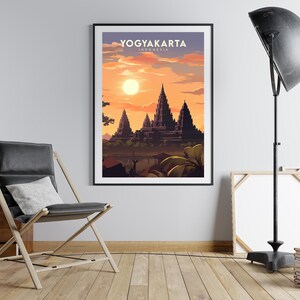Indonesia Travel Digital Poster, Yogyakarta Print, Minimalist Wall ...