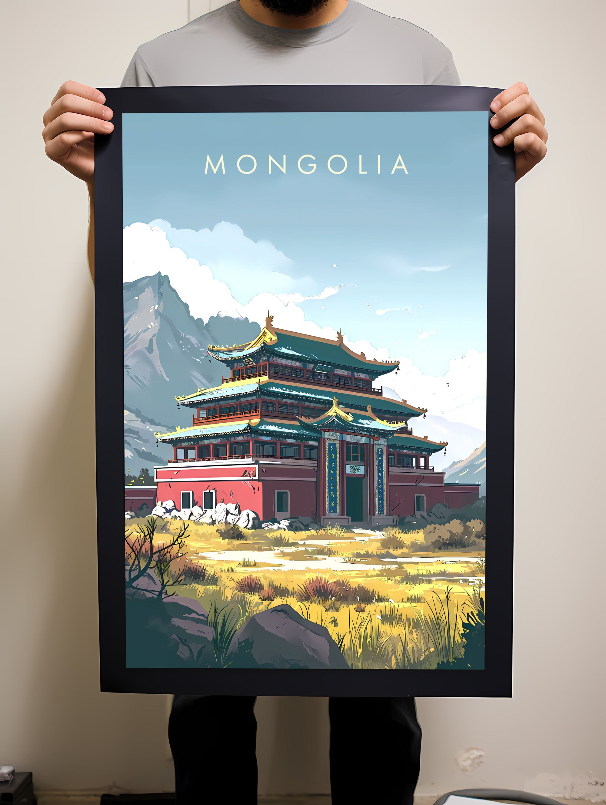 Mongolia Travel Poster Digital Printable Wall Art, Instant Download ...