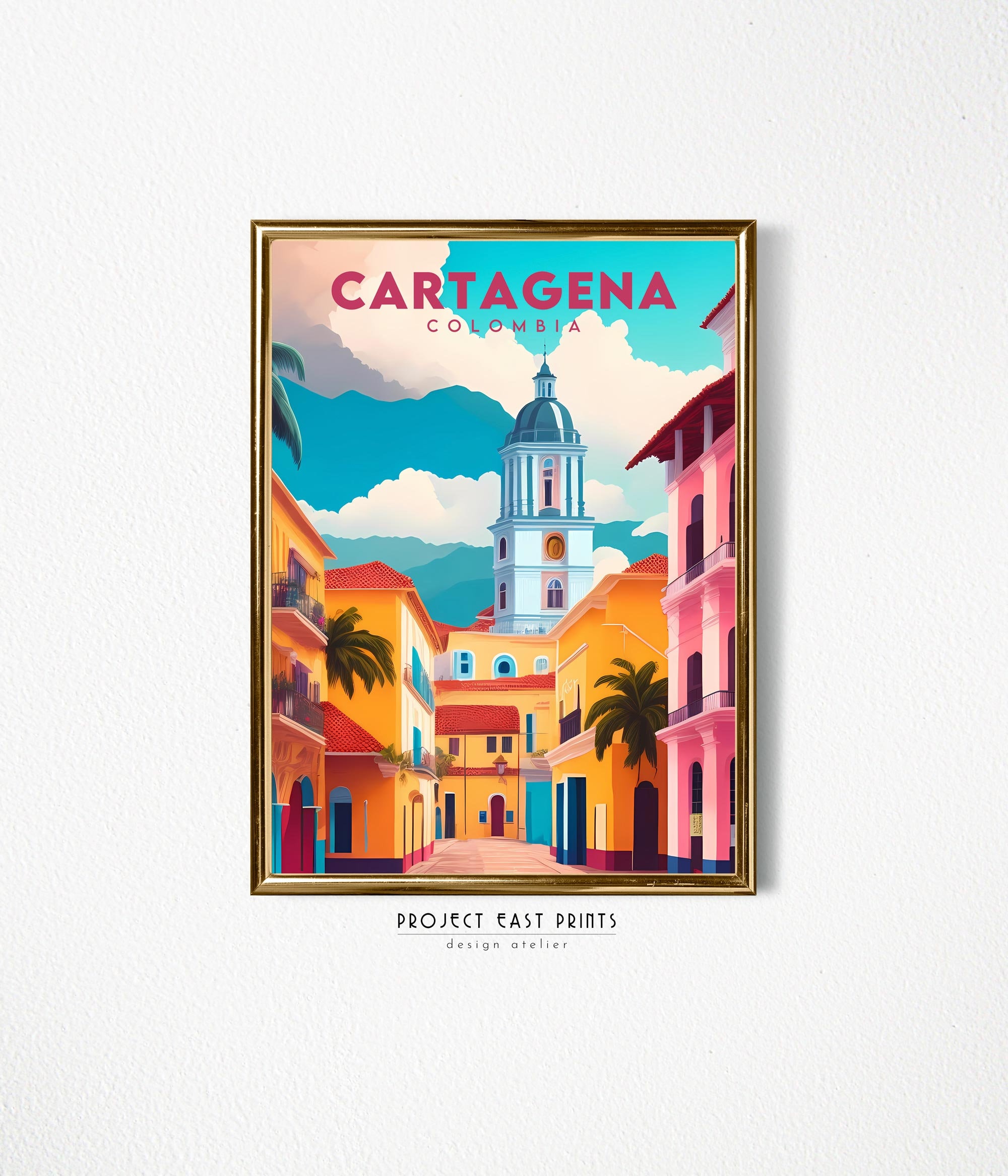 Colombia Travel Poster Digital Wall Print Cartagena Home - Etsy