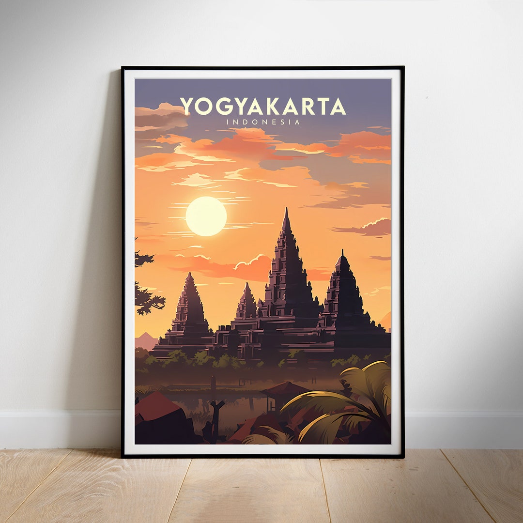 Indonesia Travel Digital Poster, Yogyakarta Print, Minimalist Wall ...