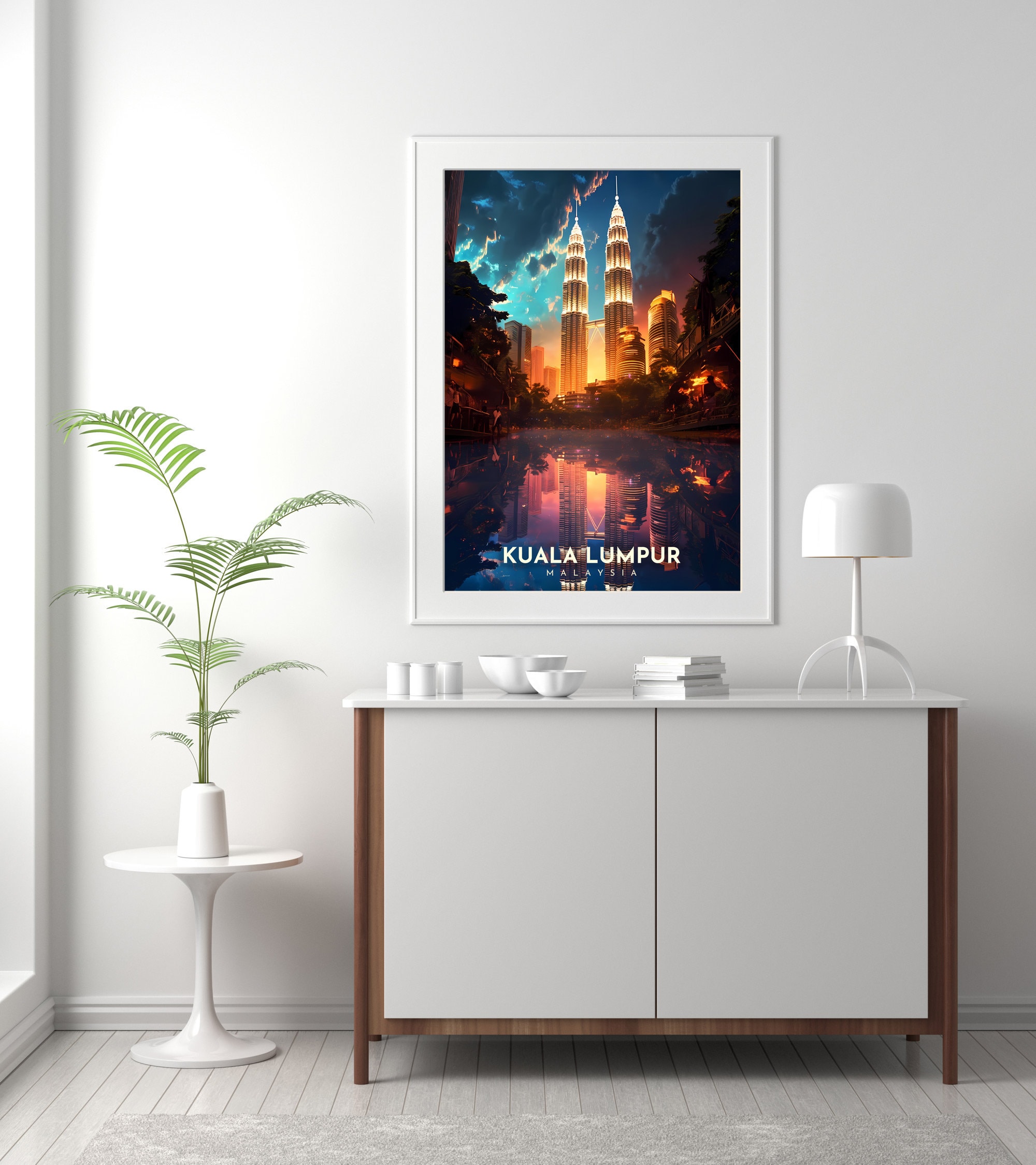 Malaysia Travel Poster Digital Wall Print Art of Kuala Lumpur, Instant ...