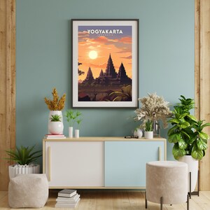 Indonesia Travel Digital Poster, Yogyakarta Print, Minimalist Wall ...