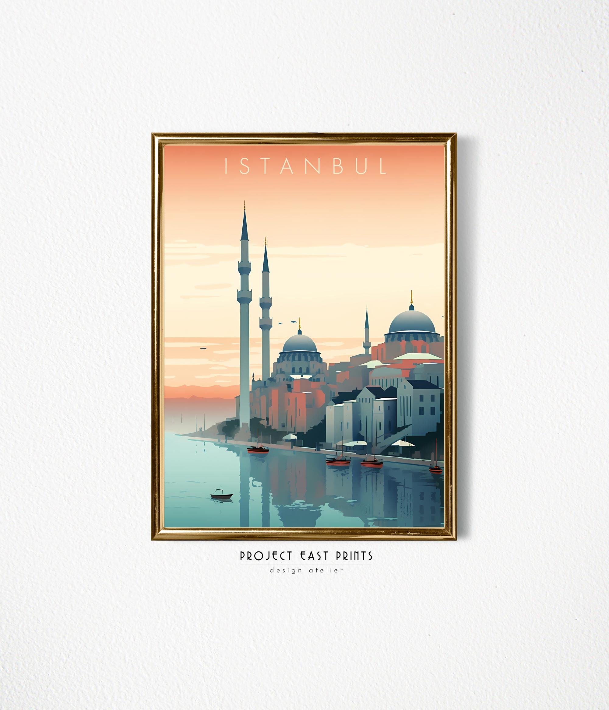 Istanbul Travel Poster Digital Wall Print Art Watercolor - Etsy