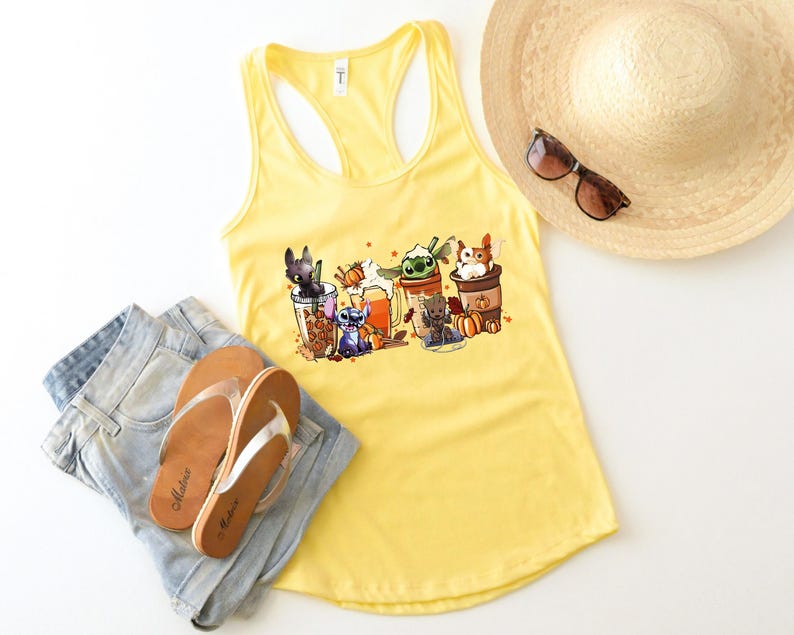 Disney Women's Fall Tank Top, Disney Pumpkin Spice Latte Top, Disney ...