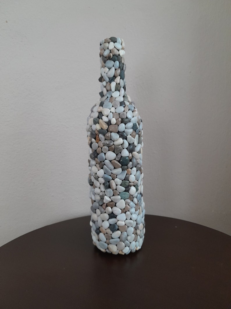 Wine Bottle Decoration With Sea Stones - Etsy