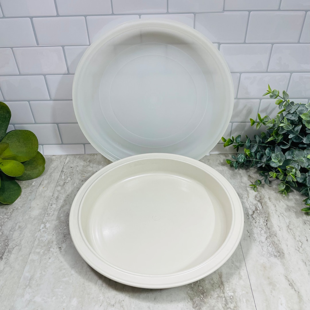 Vintage Tupperware Ultra 21 1766 Quiche Pie Pan Oven/ Microwave Almond ...