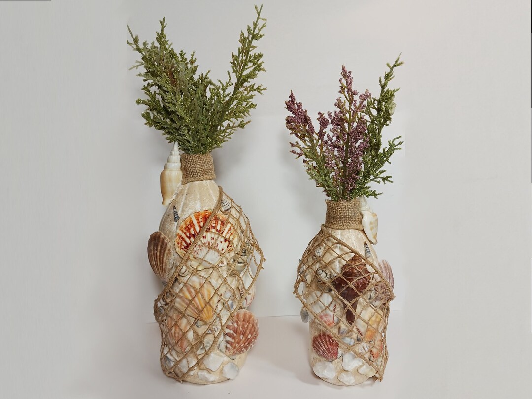 Sea Shell Vase for Living Room Beach Glass Vase Home Decor Sea - Etsy