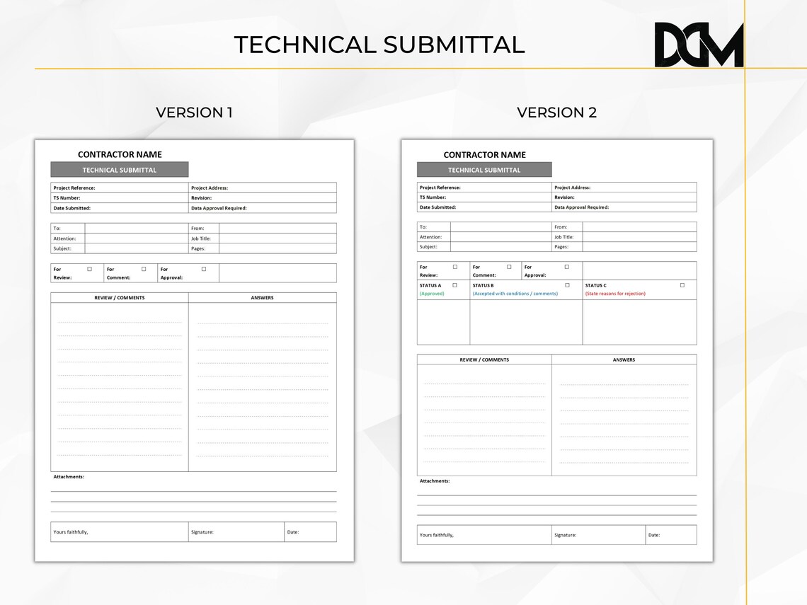 DM - Technical Submittal Approval Sheet - Etsy