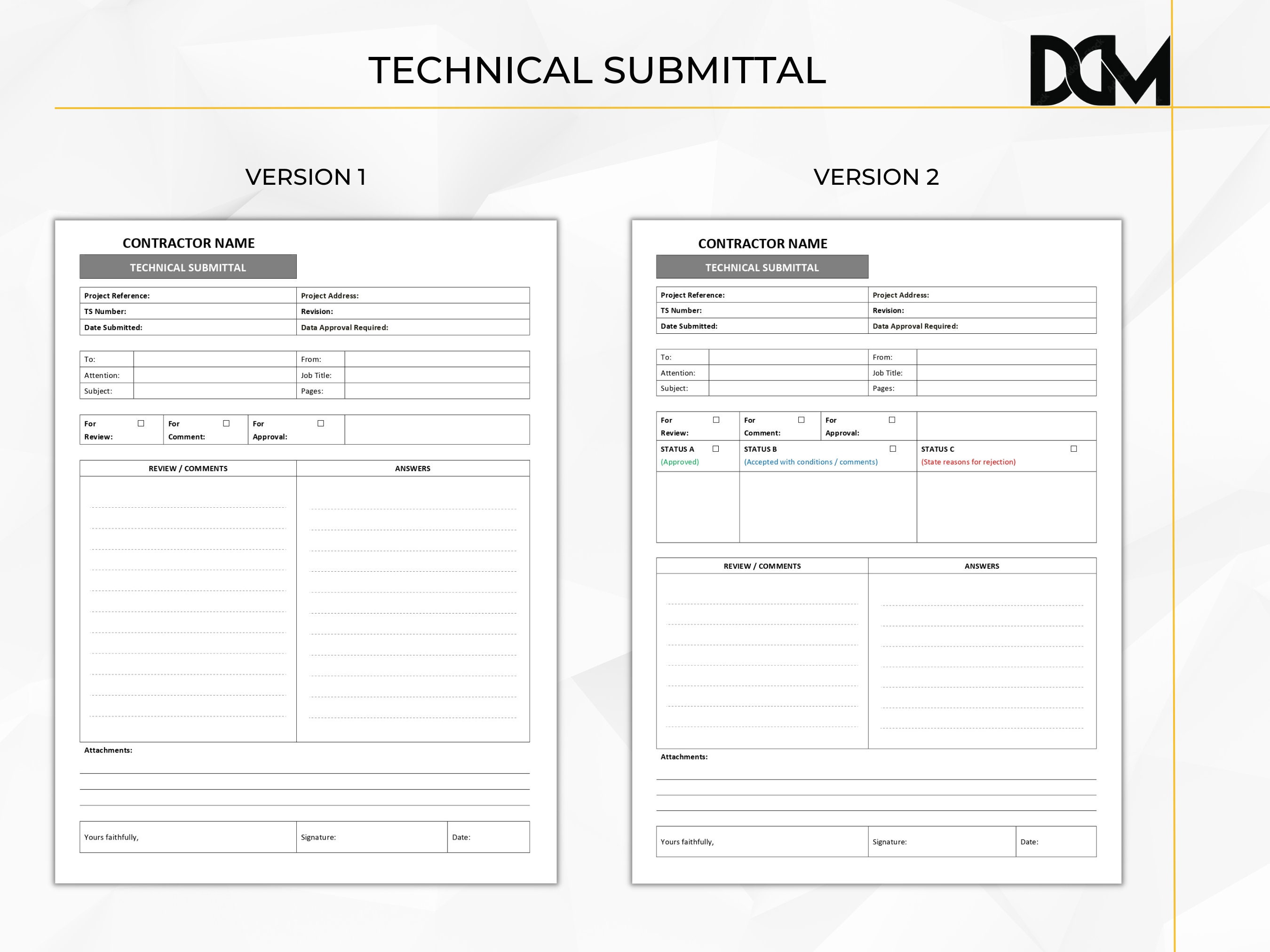 DM - Technical Submittal Approval Sheet - Etsy