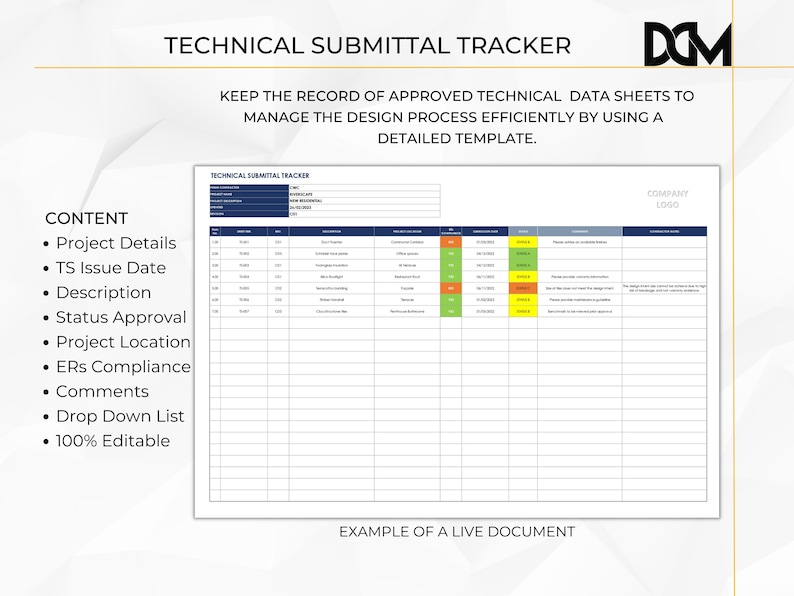 DM - Technical Submittal Tracker - Etsy