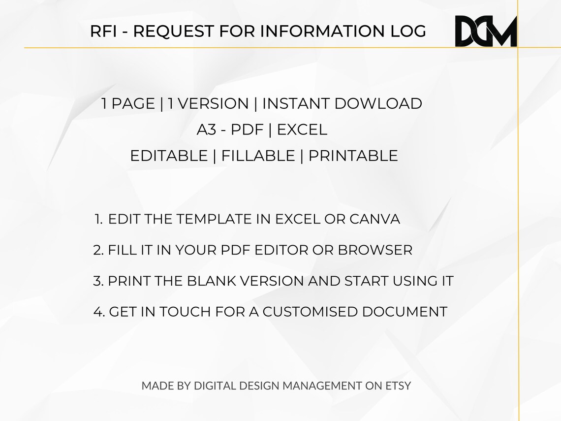 DM - RFI LOG - Etsy