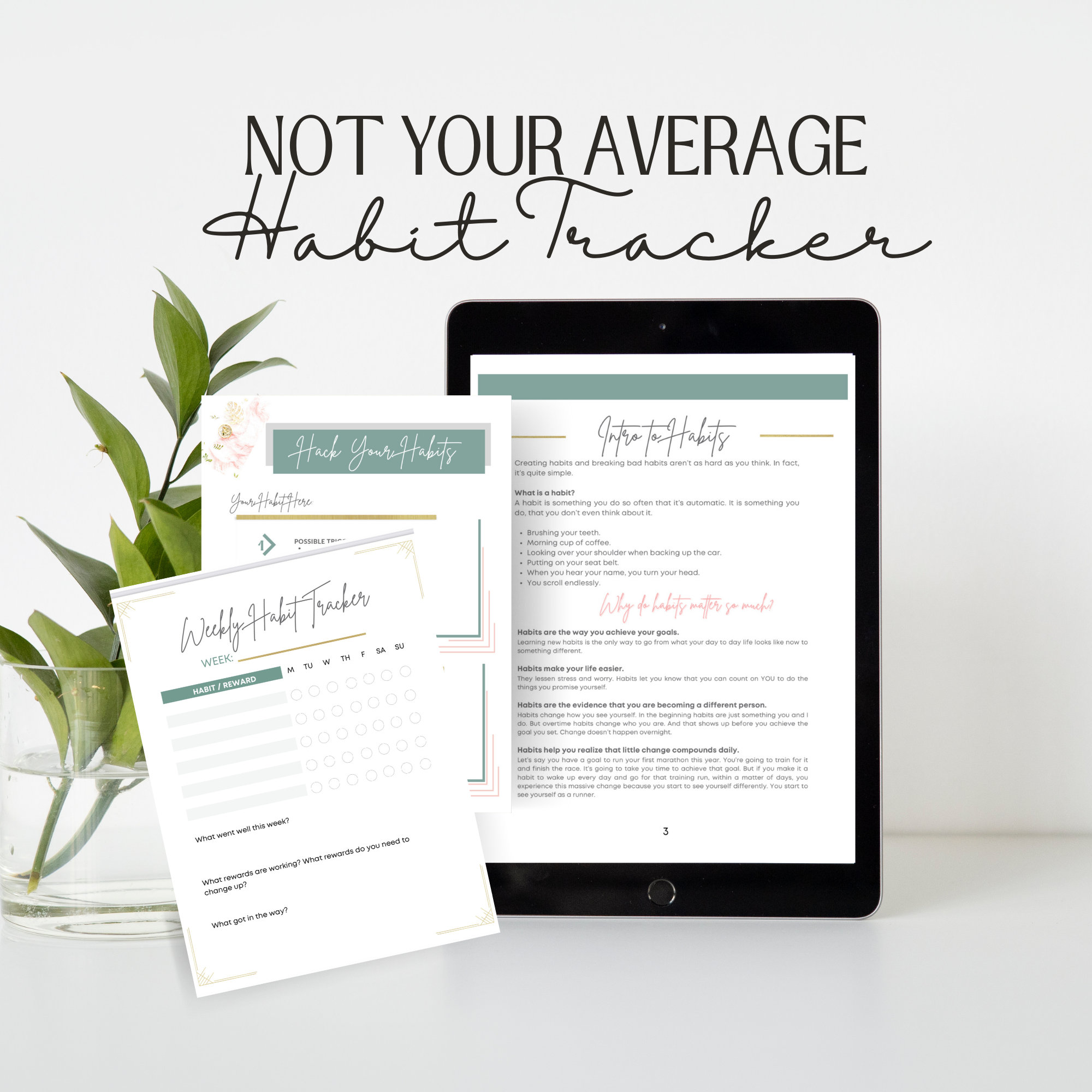 Habit Hacker Tracker Habit Tracker Printable Cute, Daily, Weekly ...