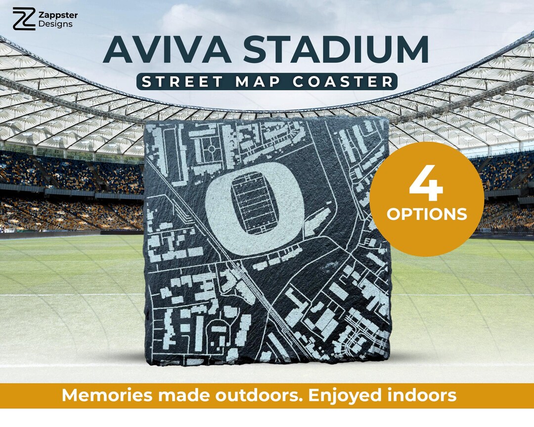 Aviva Rugby Stadium Street Map With Framing Option - Irelands National ...